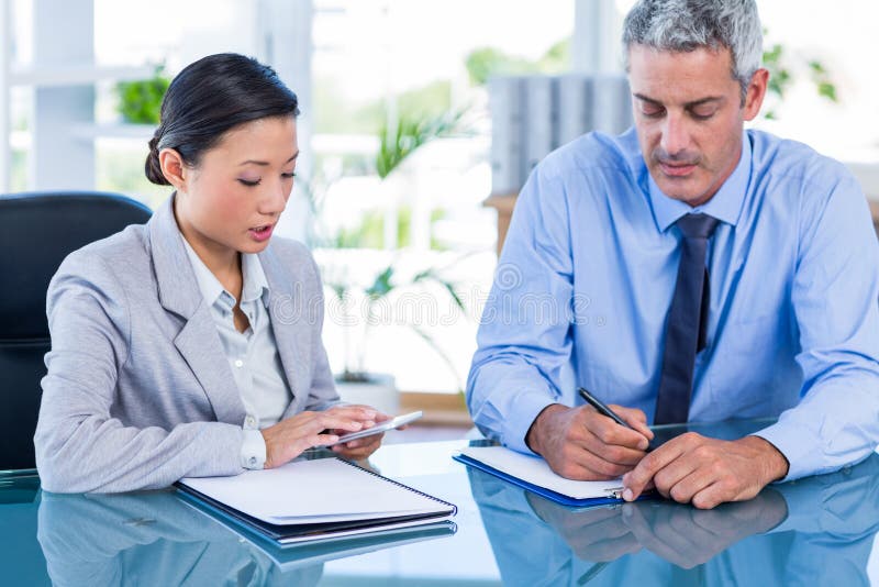 Serious Business People Working Together Stock Photo - Image of ...