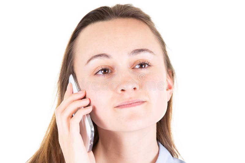Serious Business Portrait Young Woman Talking On The Phone Stock Image