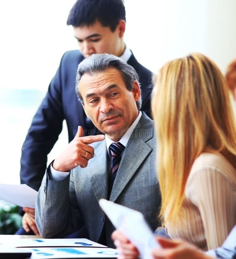 Serious business team stock image. Image of meeting, business - 59850981