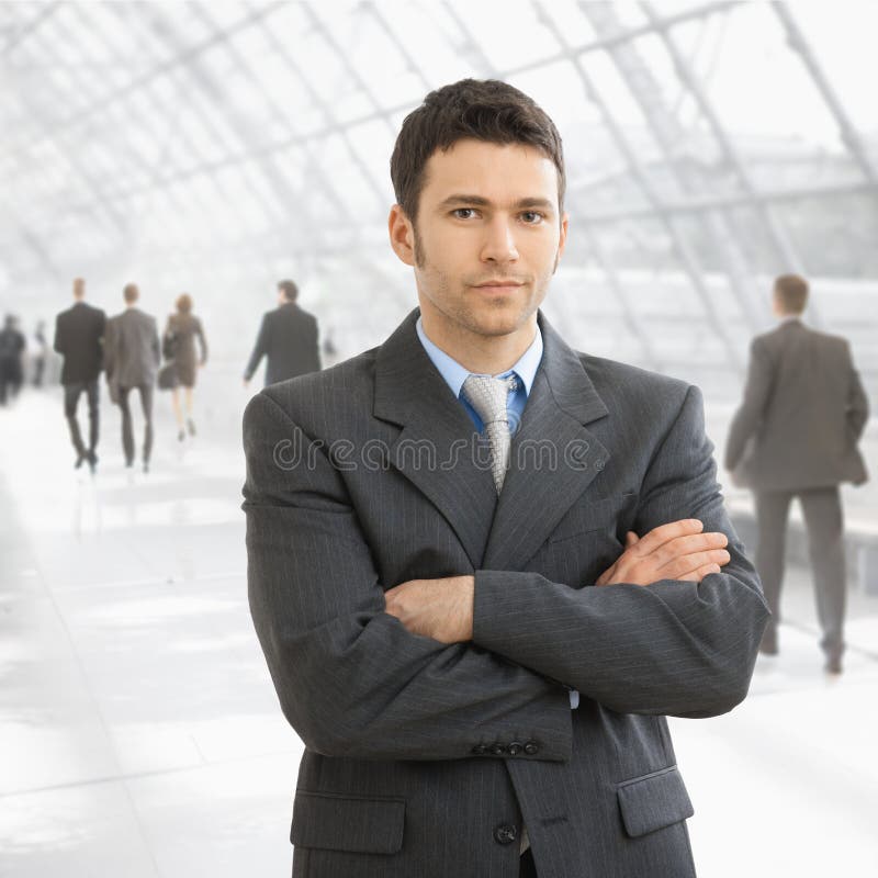 Serious Businessman, Office Desk, Chair, Isolated Stock Photo - Image ...