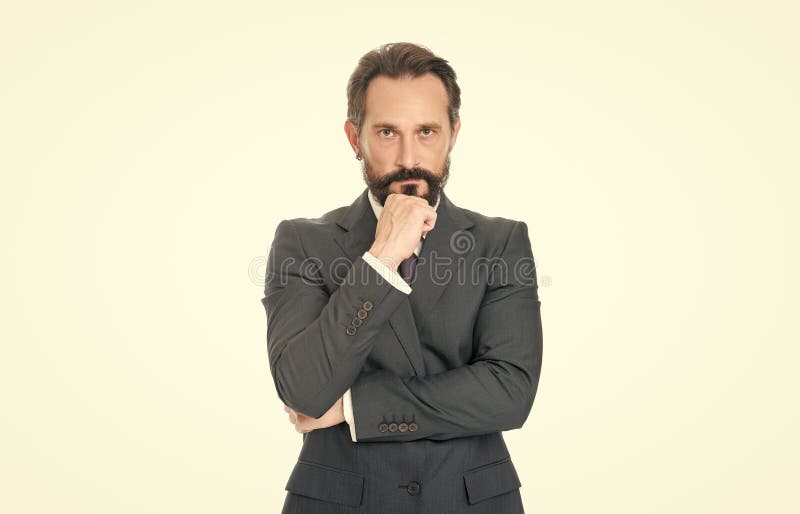 Serious Businessman Boss Isolated on White. Businessman Boss in Studio ...