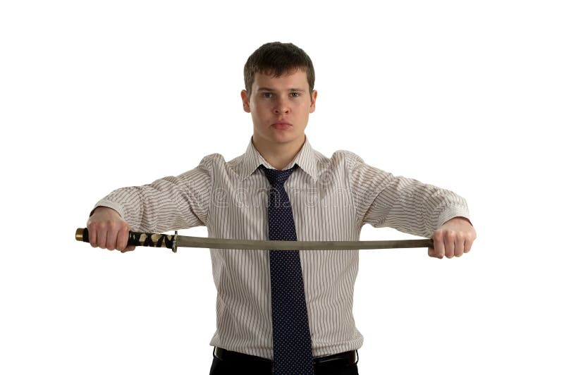 Serious Businessman Hold Sword Stock Image - Image of leadership, macho ...