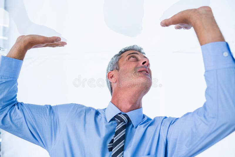 A Serious Businessman Lifting Something Stock Photo - Image of male ...