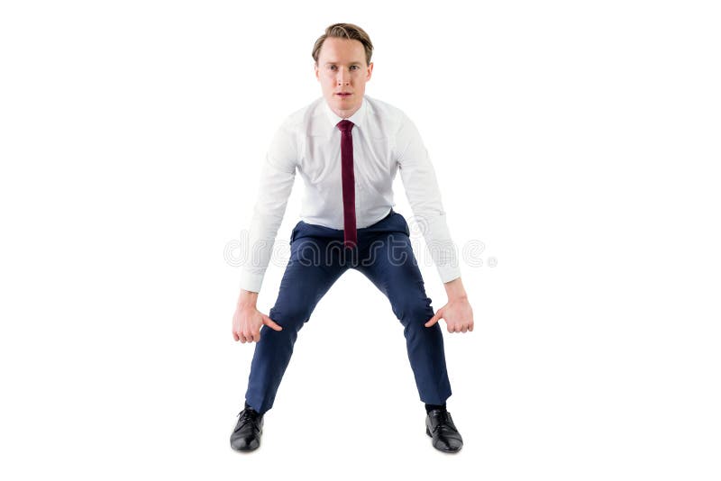 A Serious Businessman Lifting Something Stock Image - Image of ...
