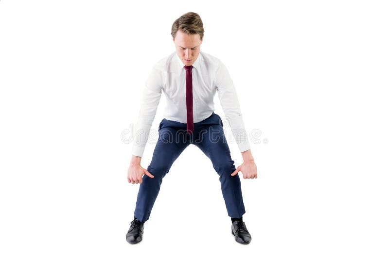 A Serious Businessman Lifting Something Stock Image - Image of effort ...