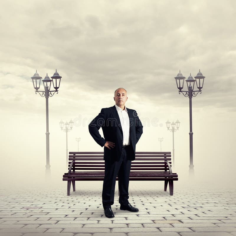 Serious Businessman Standing on the Street Stock Image - Image of smart ...