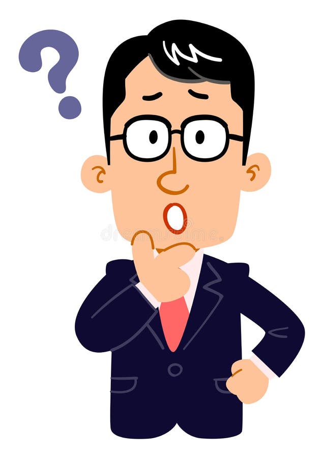 A Serious Businessman Wearing Glasses Has a Question Stock Vector ...