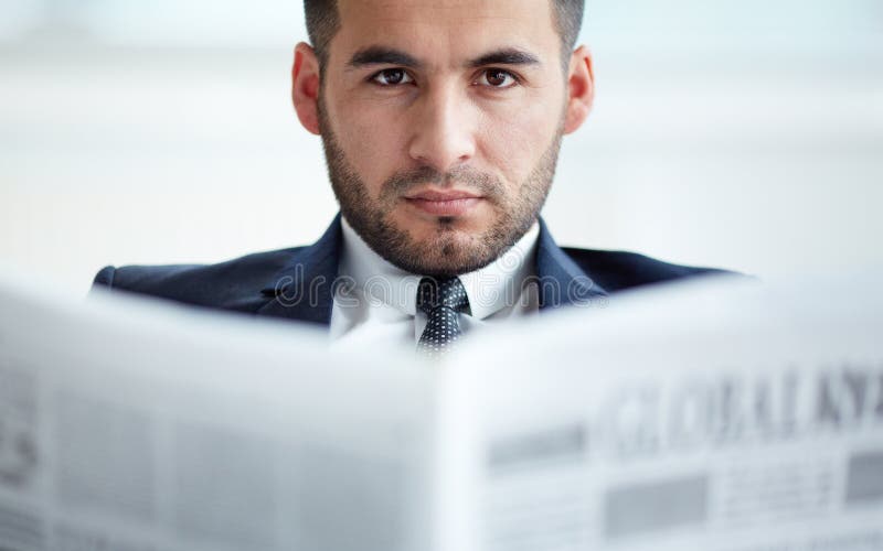 Serious Businessman at Work Stock Image - Image of profession ...