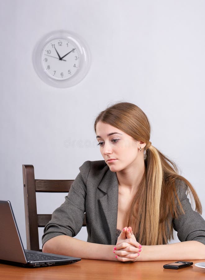 Serious Businesswoman Working on Stock Photo - Image of executive ...