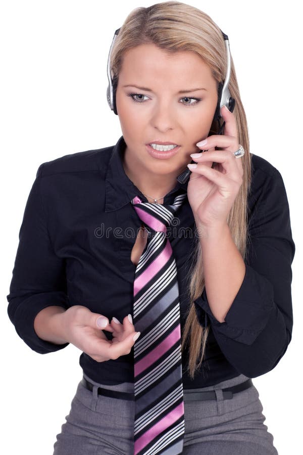 Serious call center agent stock photo. Image of businesswoman - 30478748