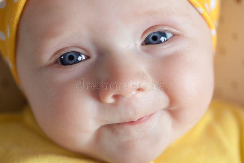Serious newborn baby stock photo. Image of portrait - 180675430