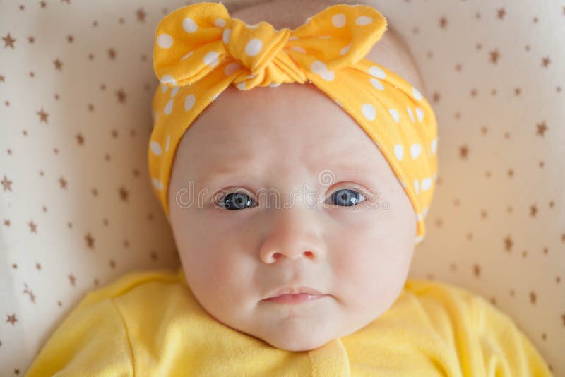 Calm face of newborn baby stock photo. Image of looking - 180675564