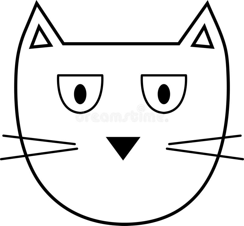 Serious Cat Character with Mustache Doodle Vector Stock Illustration ...