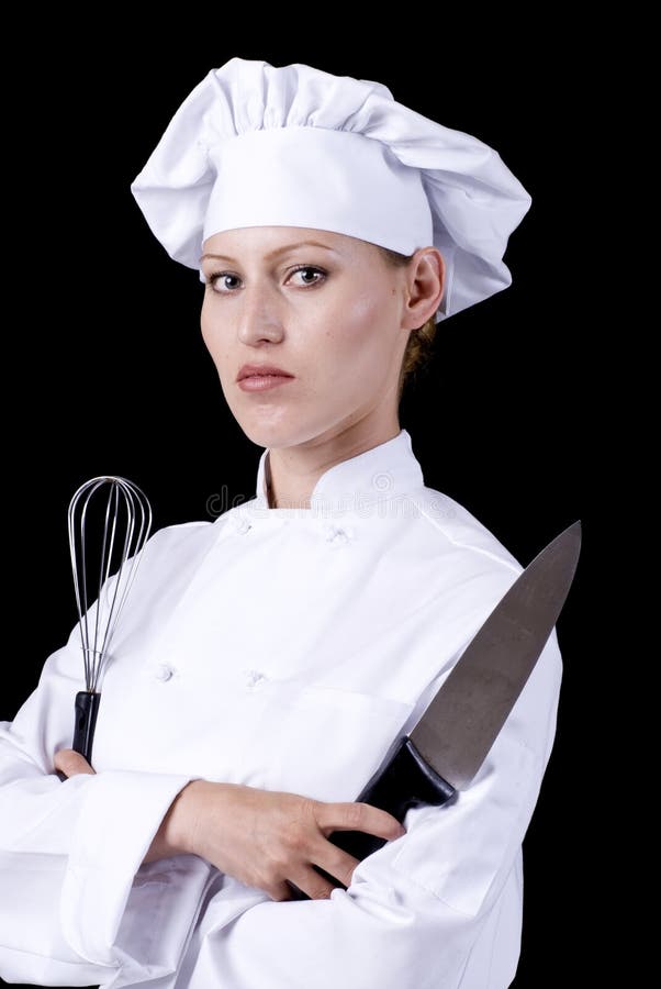 Serious Chef stock image. Image of prepared, coat, knife - 4159161