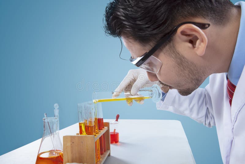 Serious Chemist Making Science Research Stock Photo - Image of chemical ...