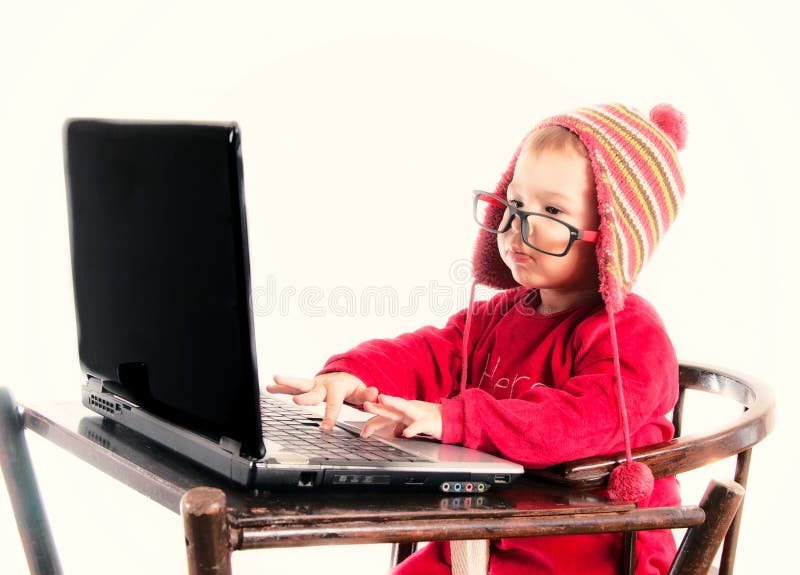 Baby typing stock photo. Image of laptop, asbtract, adorable - 31254968