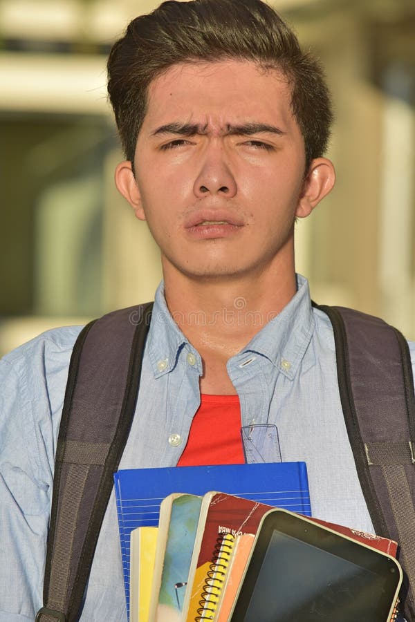 Serious College Diverse Boy Student Stock Image - Image of youthful ...