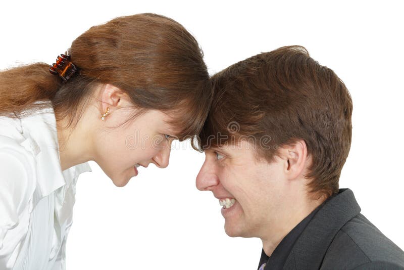 Serious Confrontation between Men and Women Stock Image - Image of ...