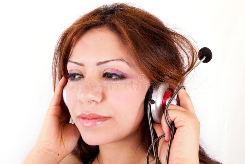 Serious Customer Support Girl Stock Image - Image of executive, online ...