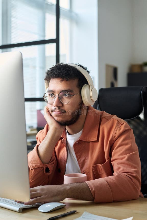 Serious Designer Generating New Content Stock Photo - Image of generate ...