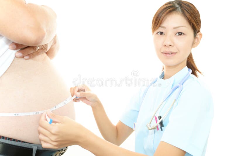 Serious Doctor Examining a Patient Obesity Stock Image - Image of lady ...