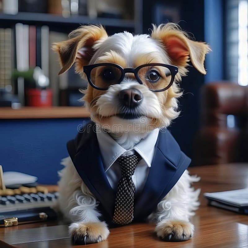 Serious Dog Manager, Dog Accountant, Dog Secretary, Dog with Calculator ...