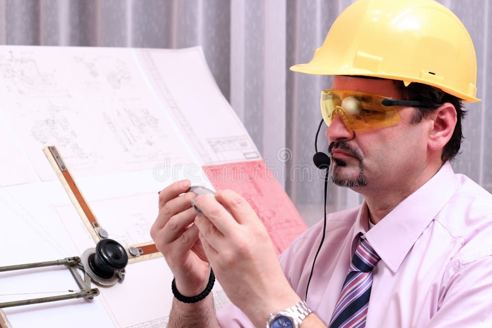 Serious Engineer-Quality Inspector Stock Photo - Image of development ...