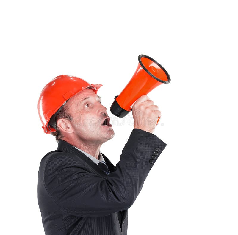 Engineer Screaming in Despair Holds Sign with Falling Chart of Oil ...