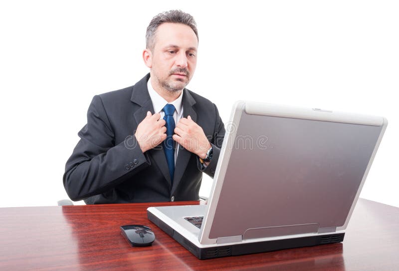 Serious Executive Manager Preparing for Meeting Stock Image - Image of ...