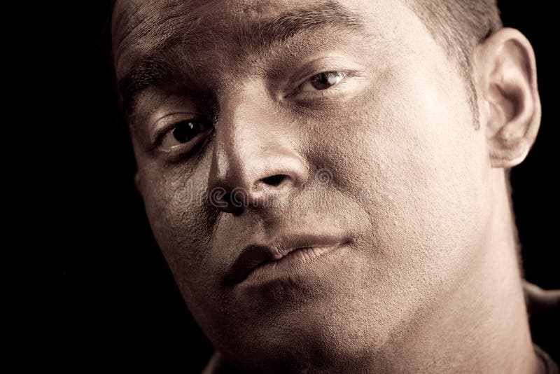 Serious Face Portrait stock image. Image of dark, head - 21584517