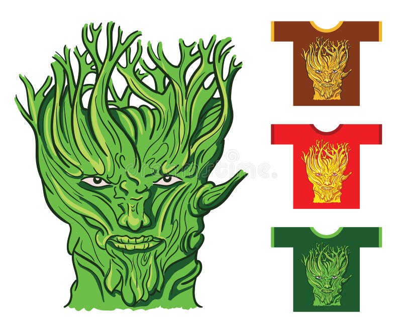 Serious Face of the Tree. Vector Illustration. Stock Vector ...