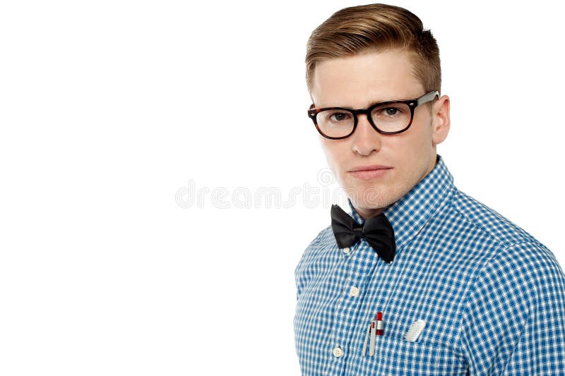 Serious Faced Handsome Nerd Stock Image - Image of isolated, knowledge ...