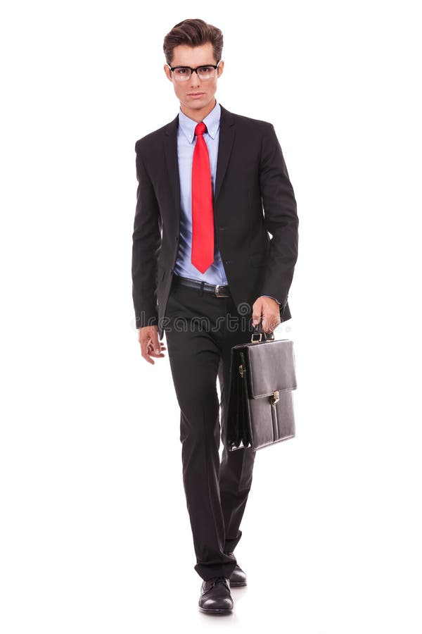 Serious Fashion Business Man Walking Forward Stock Photo - Image of ...