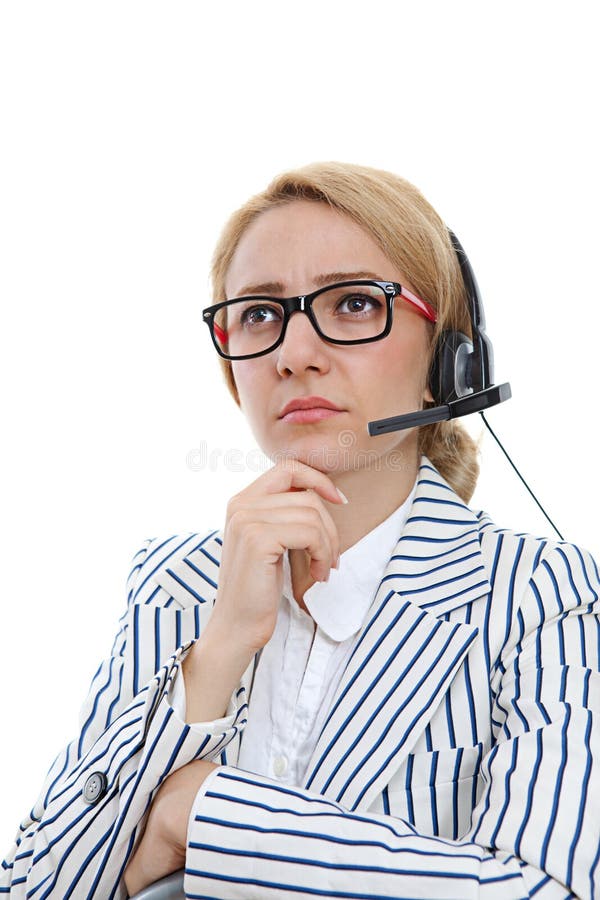Serious Female Customer Service Representative Stock Photo - Image of ...