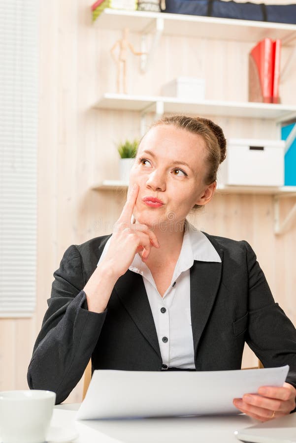 Serious Financial Analyst with Documents in the Office Stock Image ...