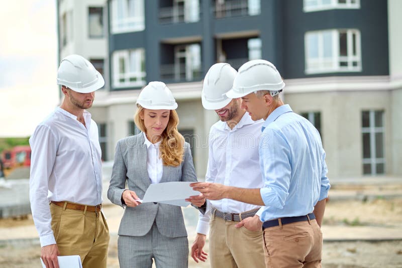 Concentrated Professional Female Inspector Checking Project ...