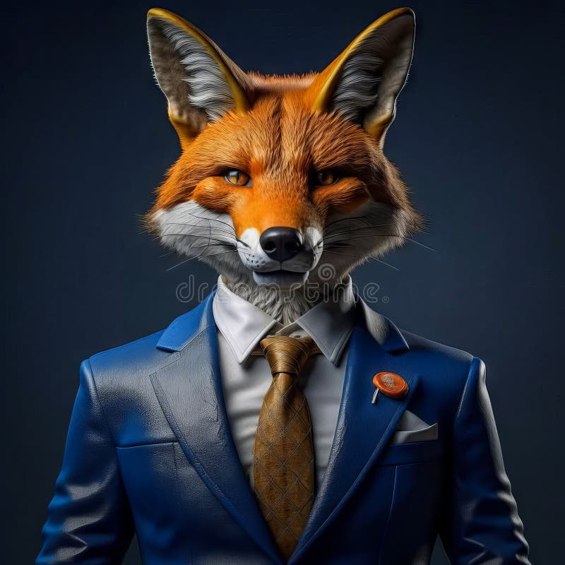 Serious Fox, Manager, Fox Boss in a Suit Stock Illustration ...