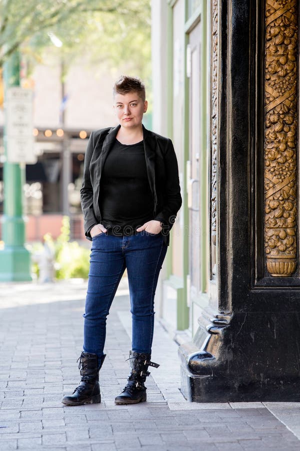 Serious Gender Fluid Young Woman Stock Image - Image of orientation ...