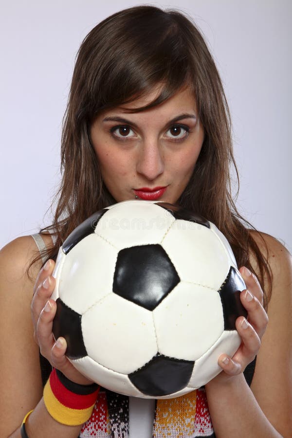 Serious German Soccer Fan Girl Stock Photo - Image of celebrating ...