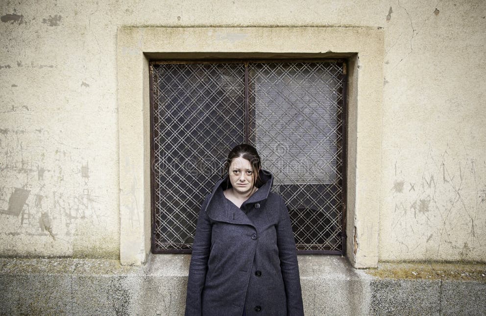 Serious girl in building stock image. Image of anxiety - 52985017