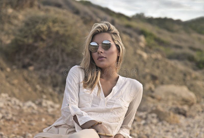 Serious Girl Posing for a Picture Stock Photo - Image of summer ...