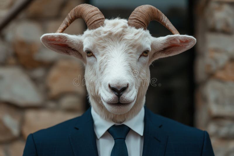 Serious Goat in Business Attire Stock Illustration - Illustration of ...