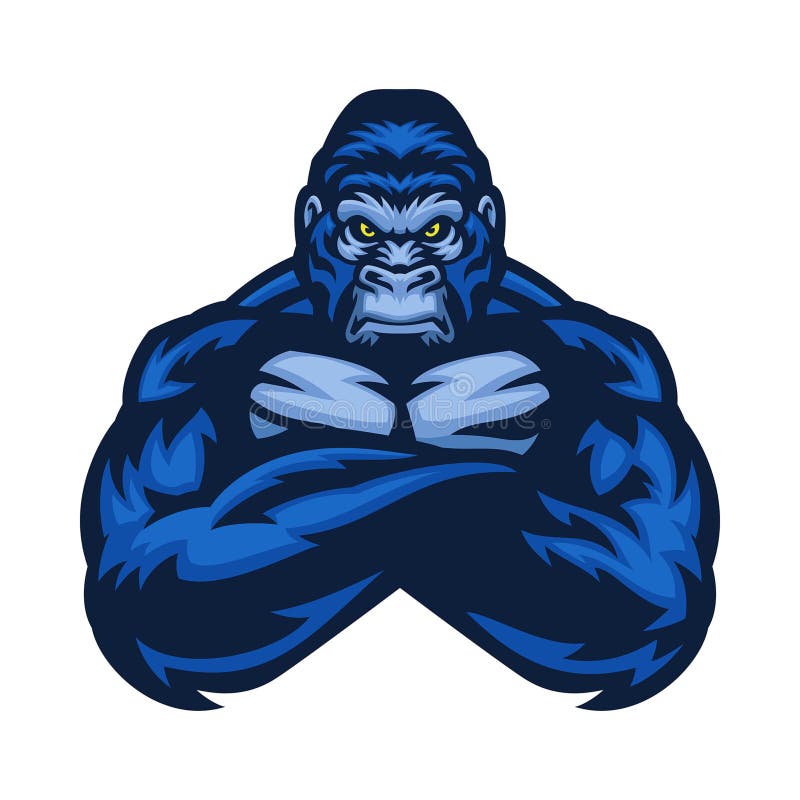 Serious Gorilla Mascot Logo Illustration Stock Vector - Illustration of ...