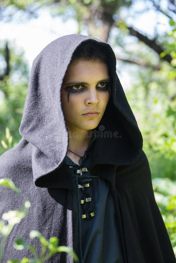 Serious Guy in a Black Robe Stock Image - Image of horror, devil: 62716005