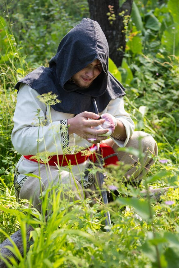 Serious Guy in a Black Robe Stock Photo - Image of gothic, criminal ...