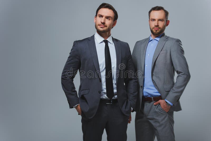 Serious Handsome Businessmen Isolated Stock Image - Image of ...