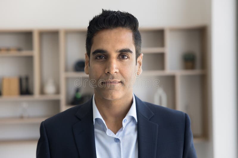 Serious Handsome Indian Executive Man in Formal Cloth Head Shot Stock ...