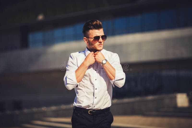 Serious handsome man stock photo. Image of male, business - 74068984