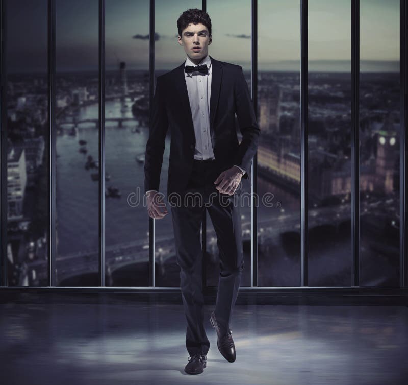 Serious Handsome Man on the Top of the Skyscraper Stock Photo - Image ...