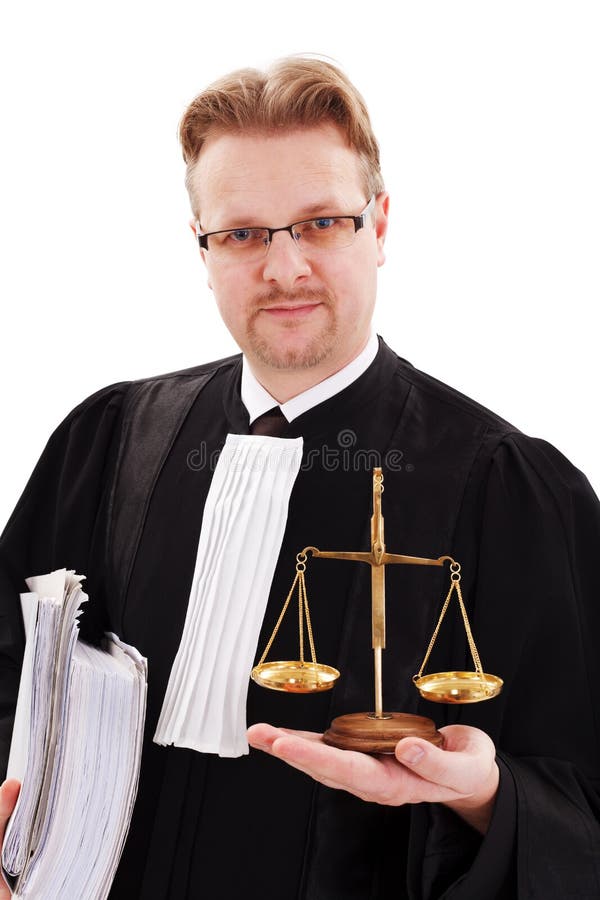 Serious Lawyer Holding Justice Scale Stock Photo - Image of holding ...